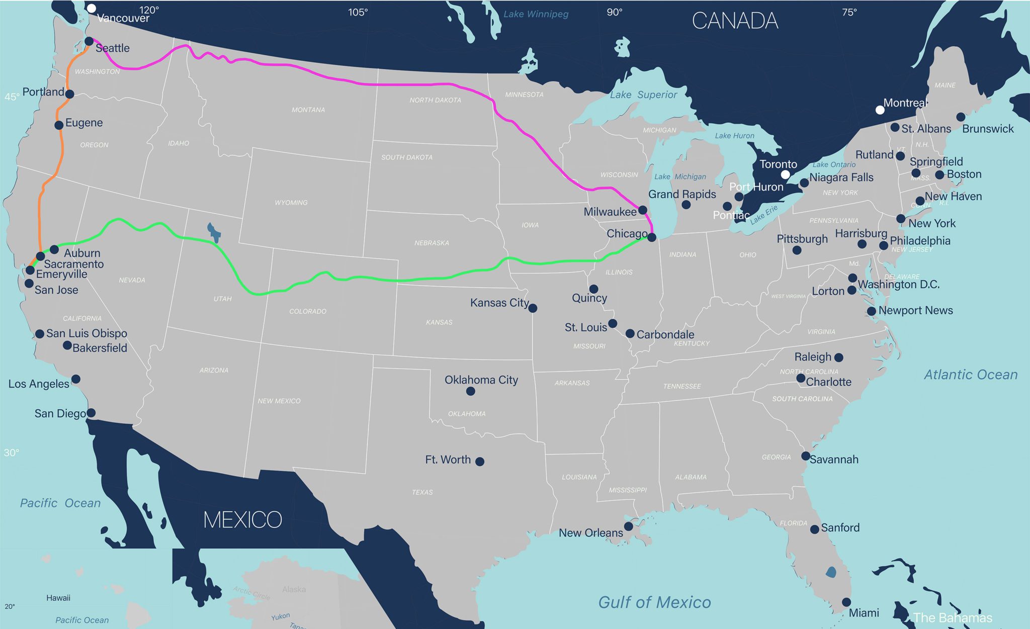 Amtrak Vacation Itinerary: 12 Day United States Grand Loop Tour ...